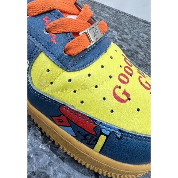 Nike | Shoes | Blue Yellow Dripping Blood Swoosh Custom Nike Air Force ...